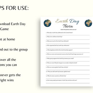 Earth Day Activities| Earth Day Trivia Game| Earth Day Trivia Printable ...
