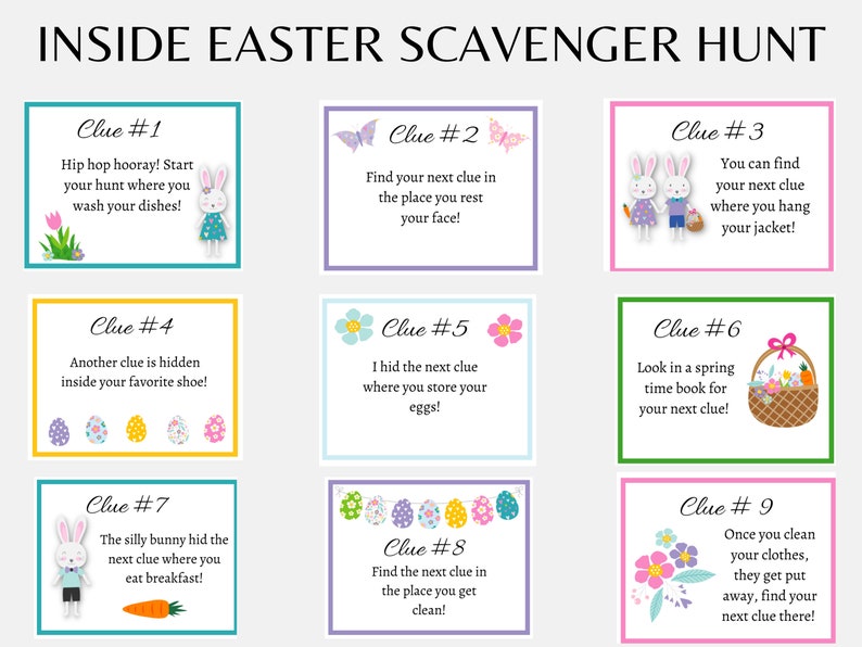 Easter Scavenger Hunt Inside Easter Scavenger Hunt for Kids Fun Easter ...
