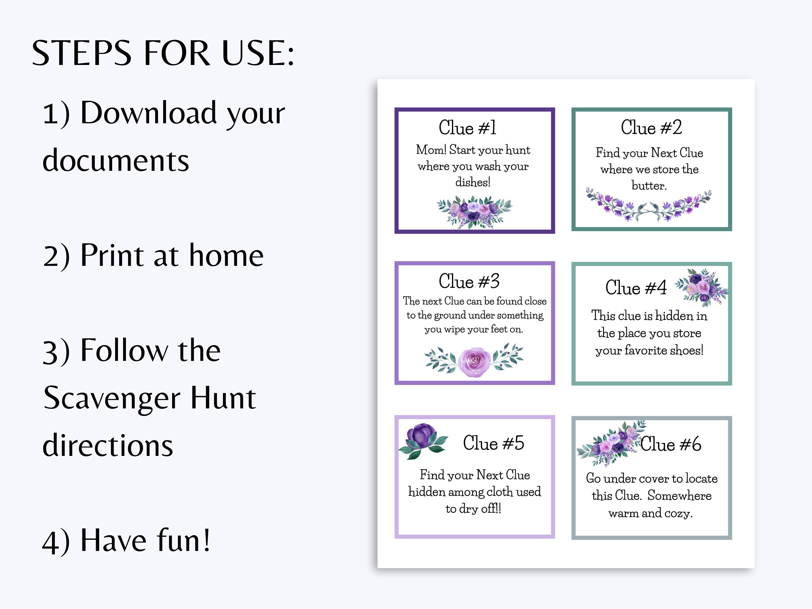 Mother's Day Scavenger Hunt Mother's Day Game Printable Mother's Day ...