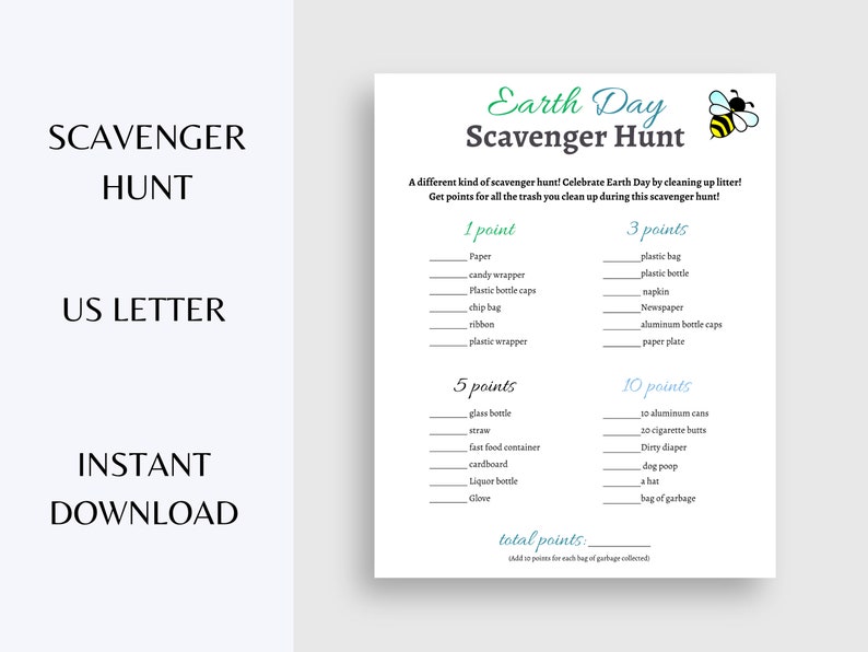 Earth Day Activities| Earth Day Printable| Earth Day Scavenger Hunt ...