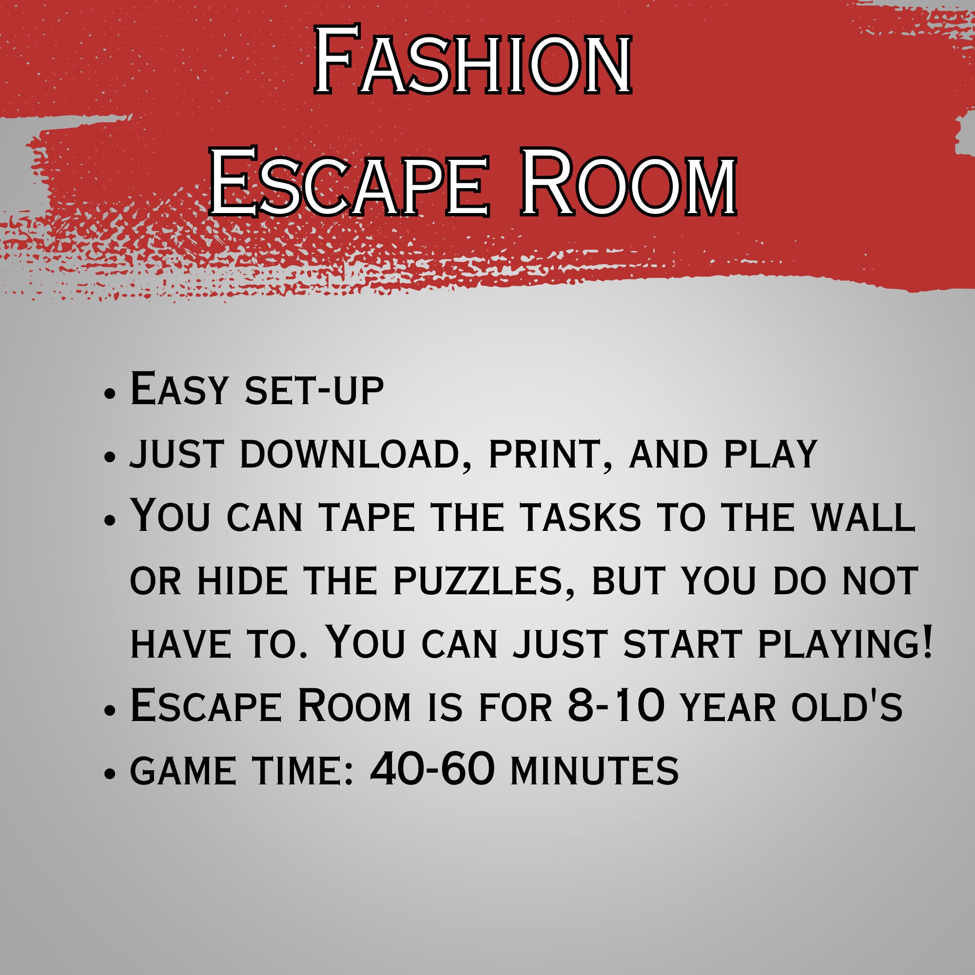 Escape Room for Kids| Fashion Escape Room| Escape Room Printable ...