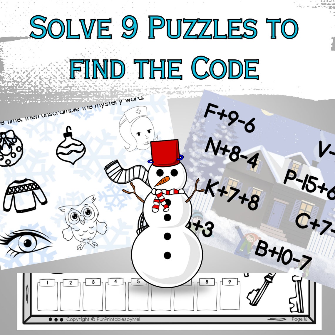 Escape the Blizzard Escape Room| Escape Room PDF| Escape Room Kit ...