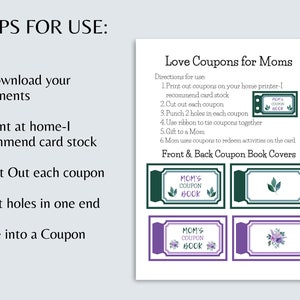 Love Coupons for Moms| Printable Mom Love Coupons| Love Coupons for Her ...
