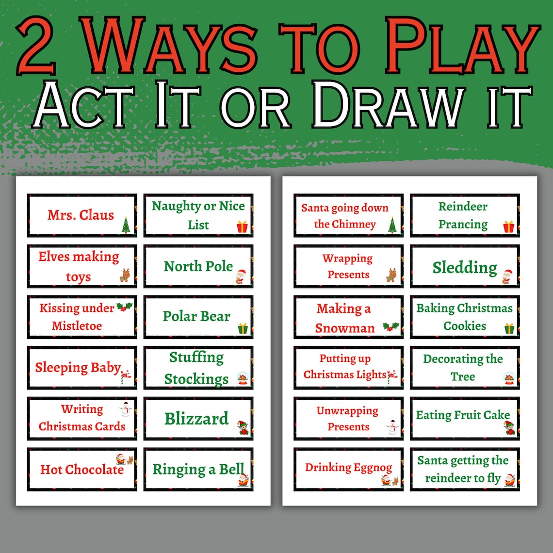 Christmas Charades| Christmas Charades for Families| Christmas Act It ...