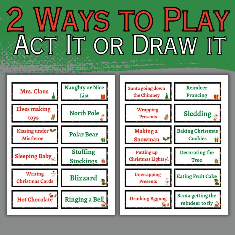 Christmas Charades| Christmas Charades for Families| Christmas Act It ...