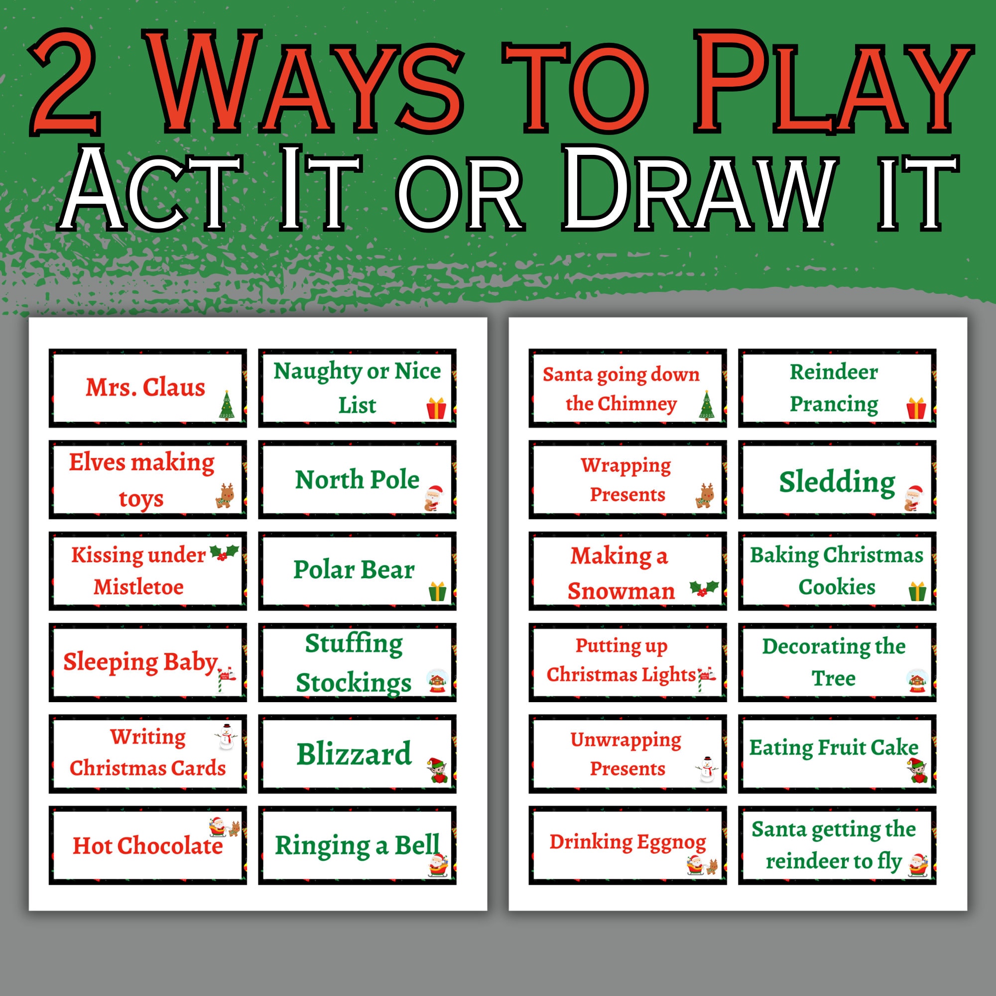 Christmas Charades| Christmas Charades for Families| Christmas Act It ...