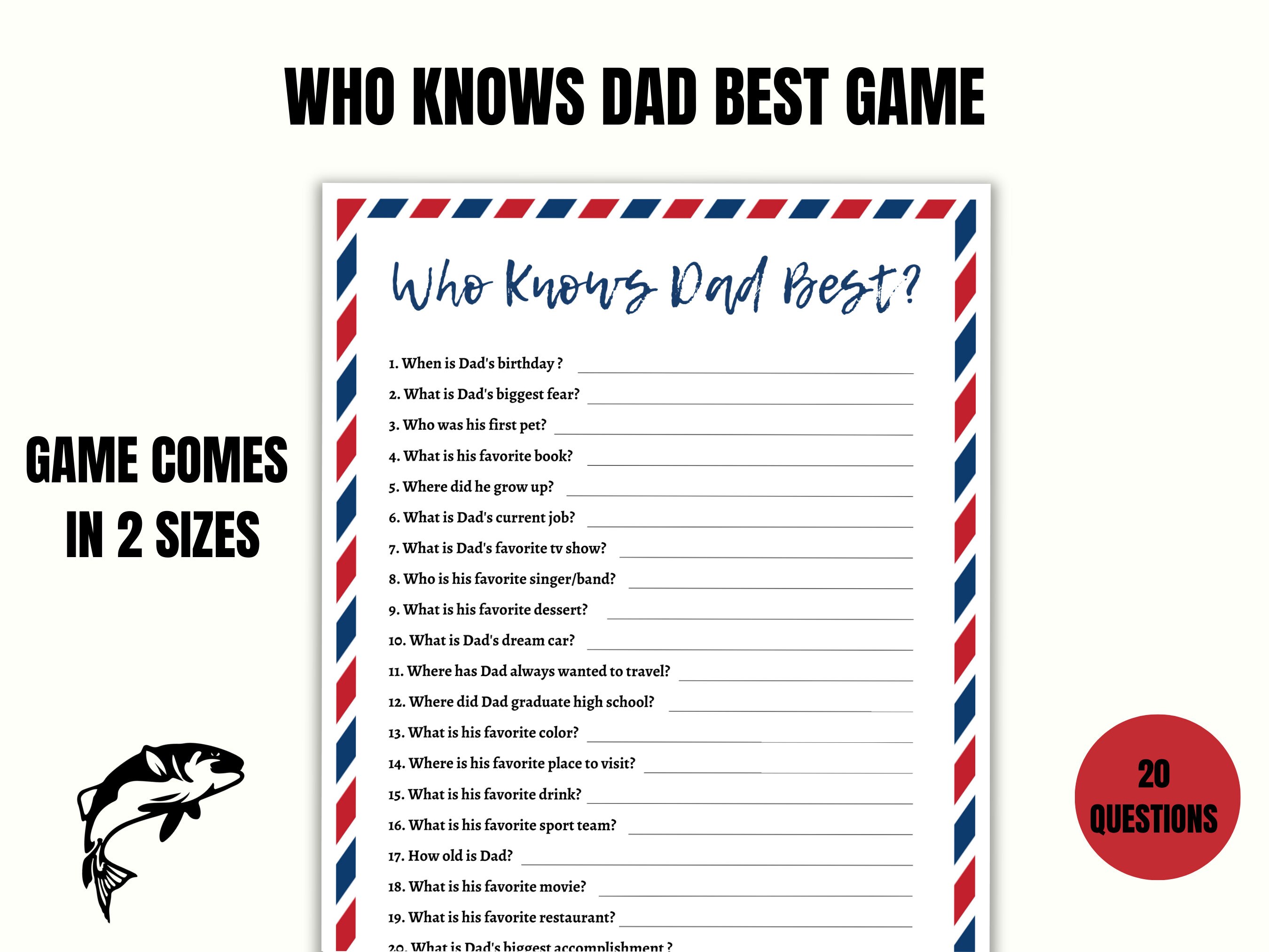 Father's Day Trivia Game| All About Dad| Who Knows Dad the Best ...