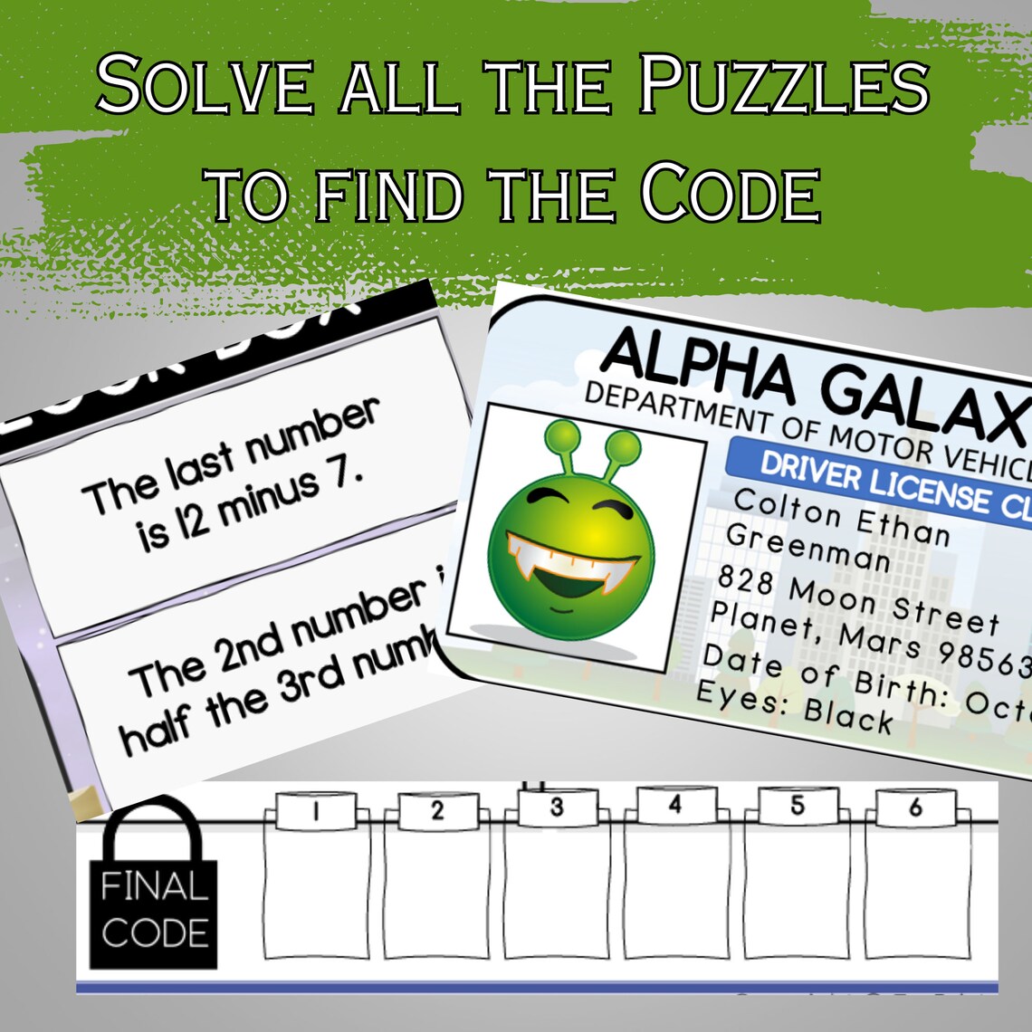 Alien Escape Room| Escape Room Kit Printable| Escape Room Kids| Secret ...