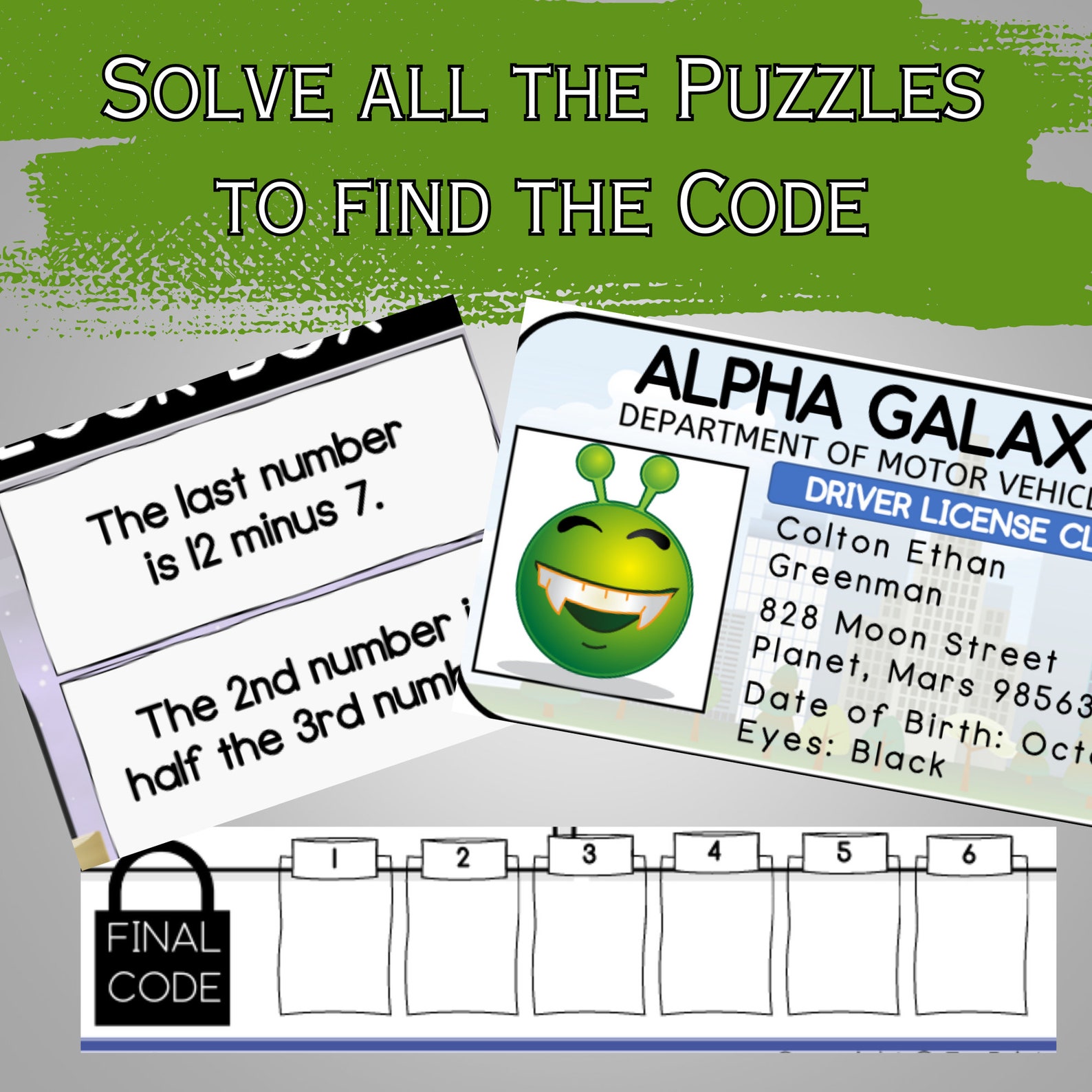 Alien Escape Room| Escape Room Kit Printable| Escape Room Kids| Secret ...