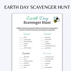 Earth Day Activities| Earth Day Printable| Earth Day Scavenger Hunt ...