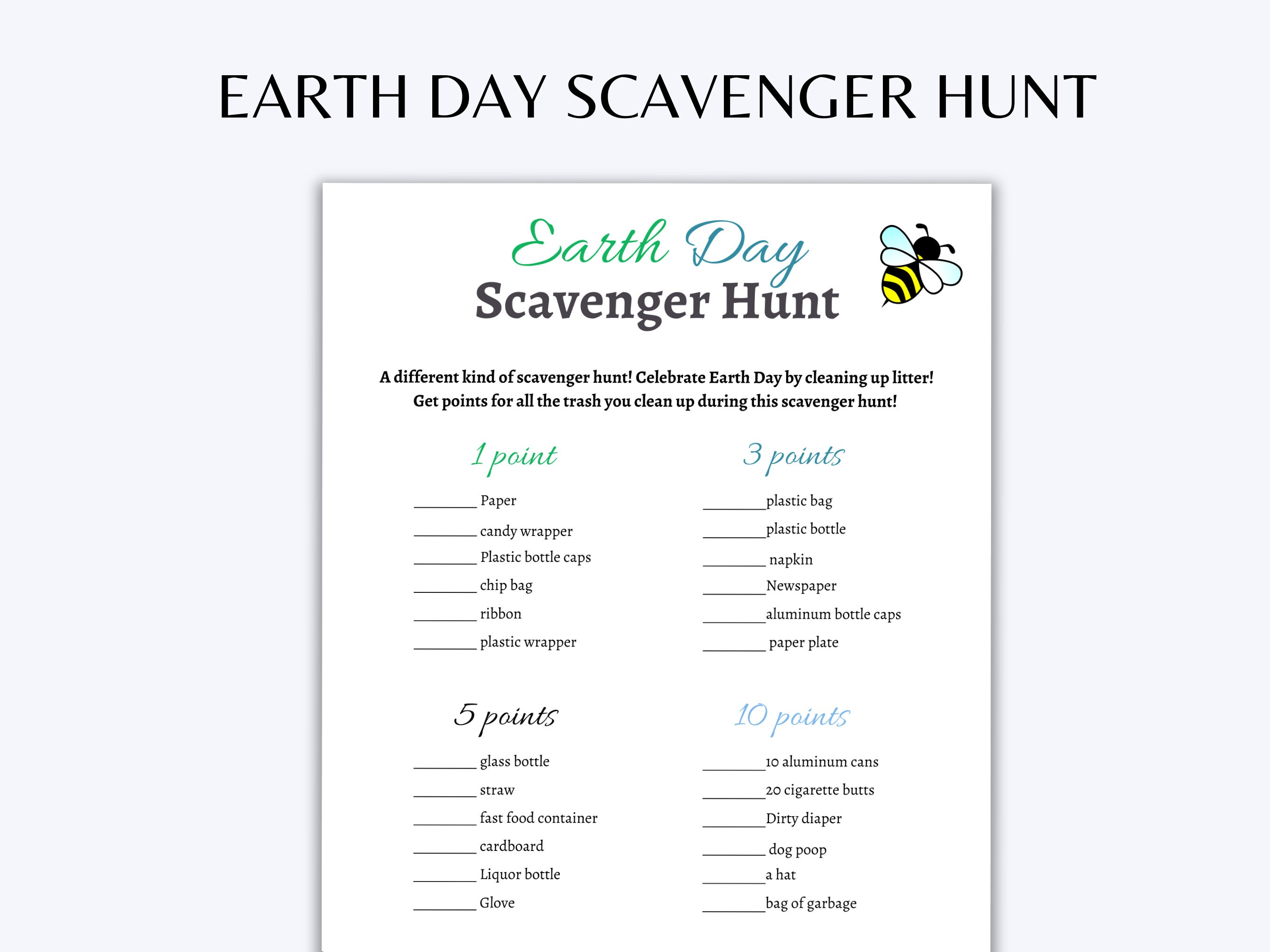 Earth Day Activities| Earth Day Printable| Earth Day Scavenger Hunt ...