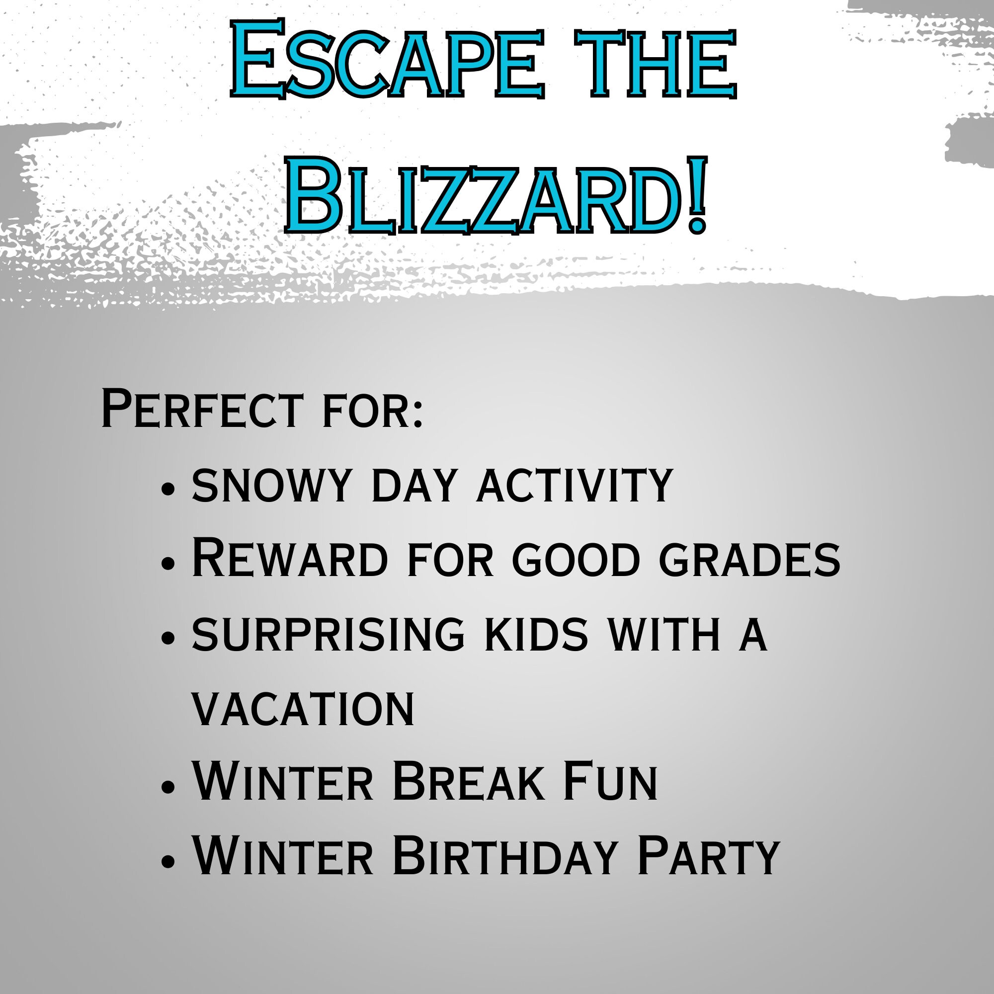 Escape the Blizzard Escape Room| Escape Room PDF| Escape Room Kit ...