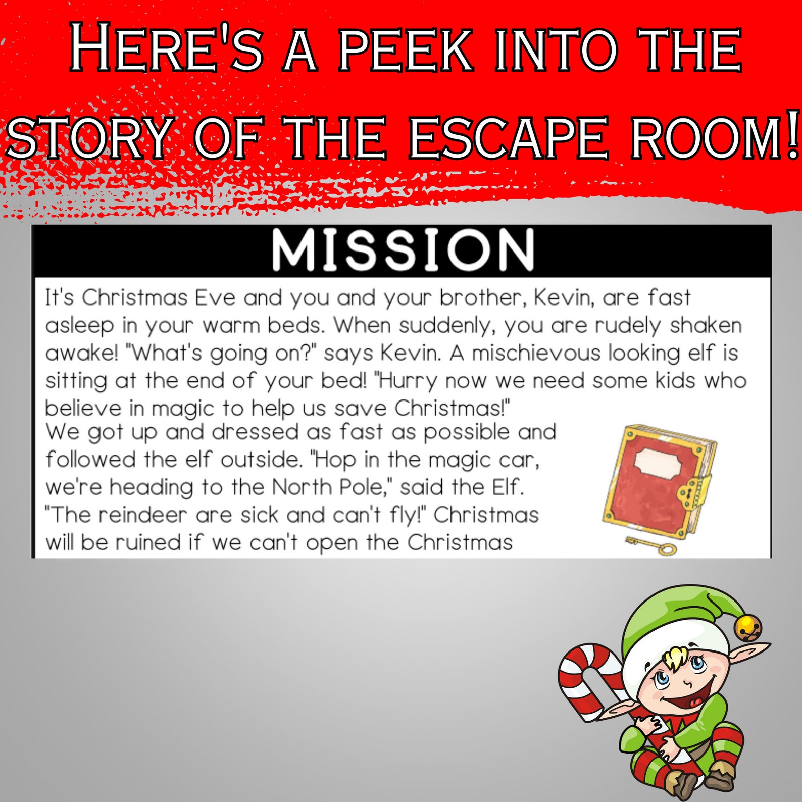 Christmas Escape Room Kids Christmas Escape Room Kit Printable Escape ...