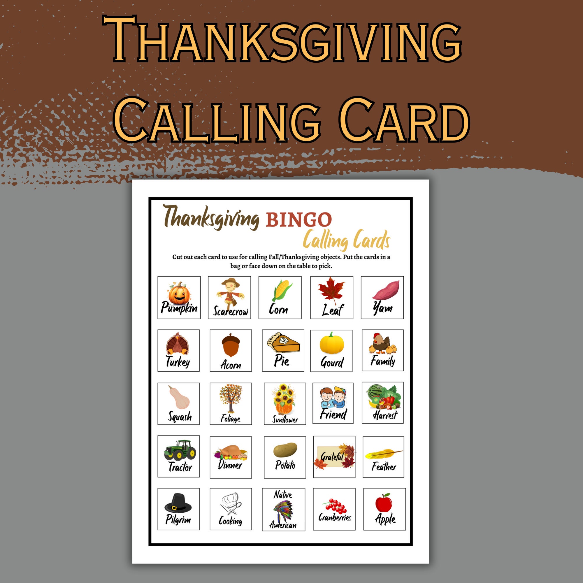 Thanksgiving Bingo Fall Bingo Printable Thanksgiving Games for Adults ...