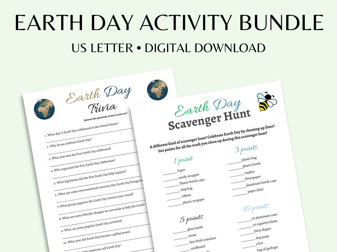 Earth Day Activities Earth Day Printable Earth Day Scavenger Hunt and ...