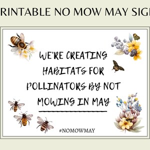 No Mow May Sign| Printable No Mow May Yard Sign| Save the Bees With No ...