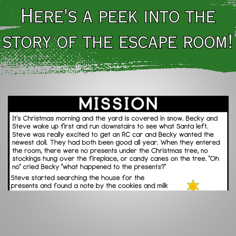 Christmas Escape Room Kids| Christmas Escape Room Kit| Printable Escape ...