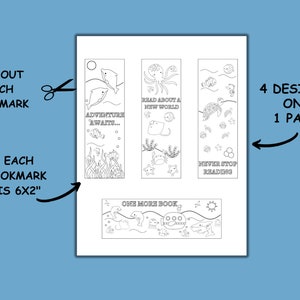 Color Your Own Bookmarks| Ocean Animal Bookmarks Printable| Cute Animal ...
