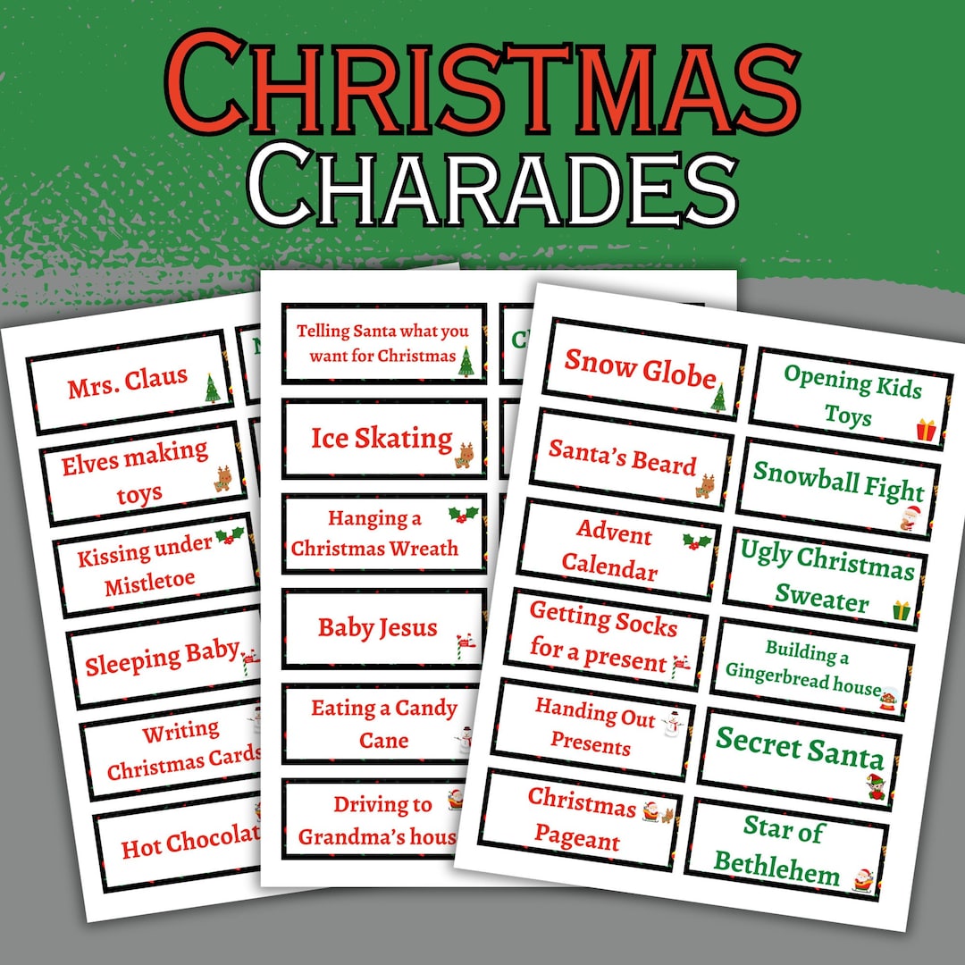 Christmas Charades| Christmas Charades for Families| Christmas Act It ...