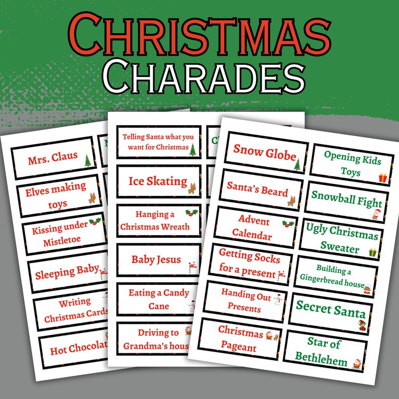 Christmas Charades| Christmas Charades for Families| Christmas Act It ...