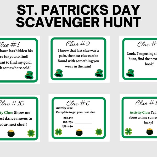 St Patricks Day Scavenger Hunt - Etsy