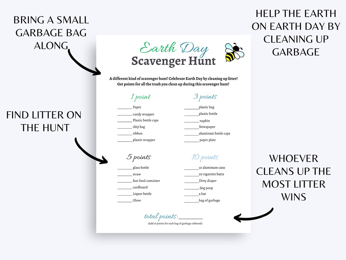 Earth Day Activities| Earth Day Printable| Earth Day Scavenger Hunt ...