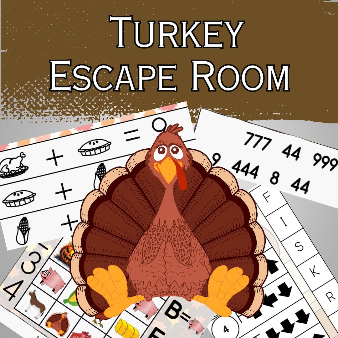 Thanksgiving Escape Room| Kids Escape Room Fall| Save the Turkey Escape ...