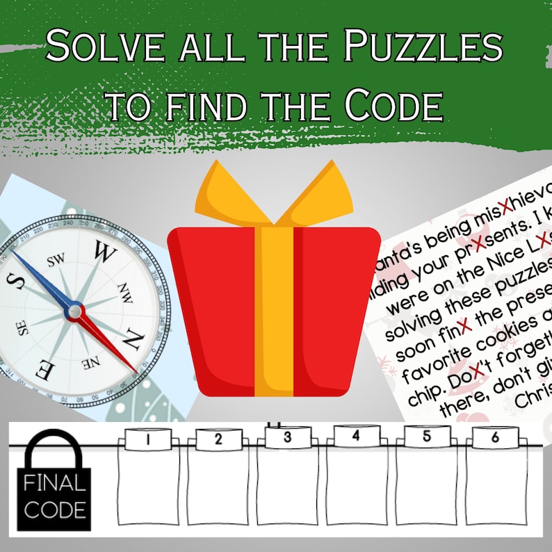 Christmas Escape Room Kids| Christmas Escape Room Kit| Printable Escape ...