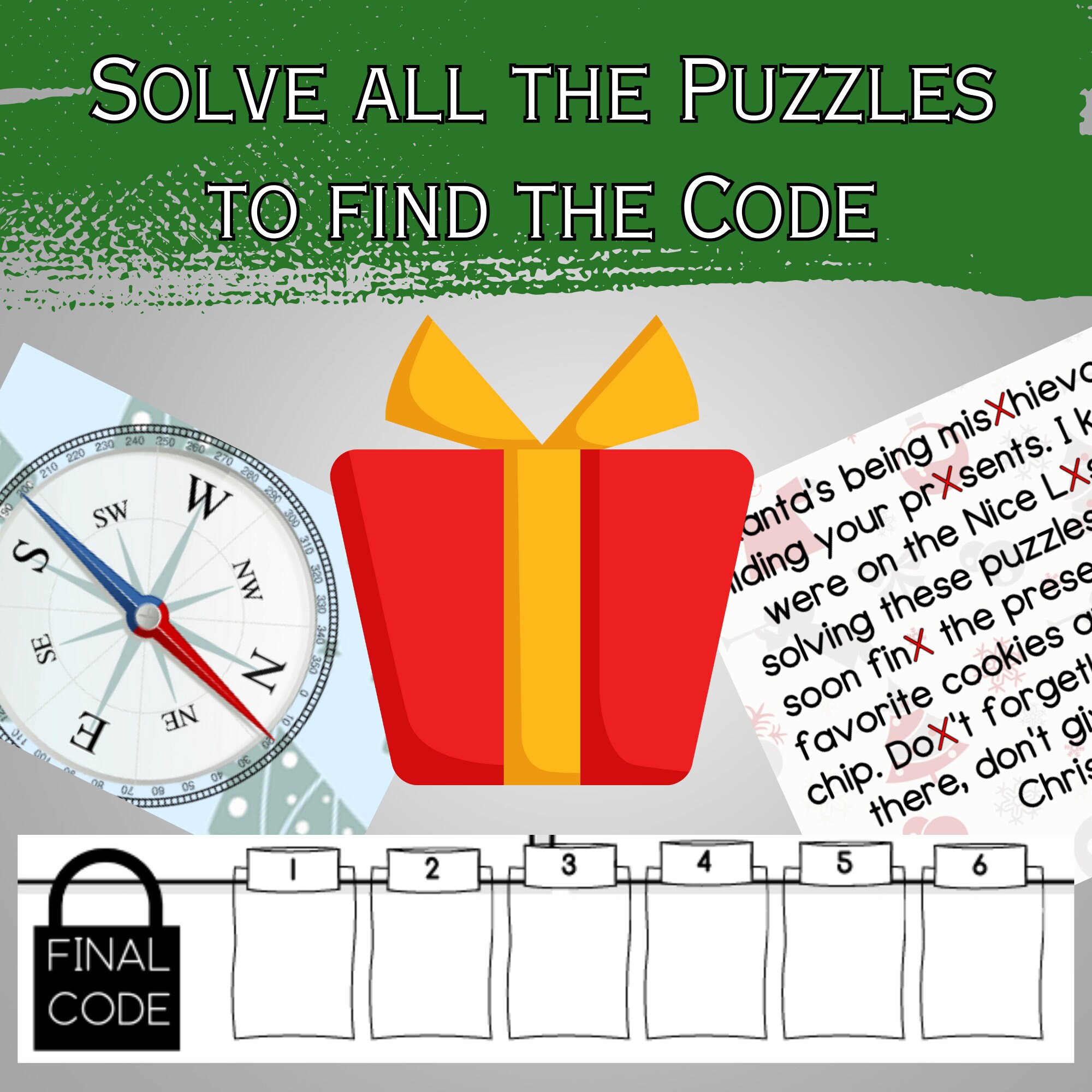 Christmas Escape Room Kids| Christmas Escape Room Kit| Printable Escape ...