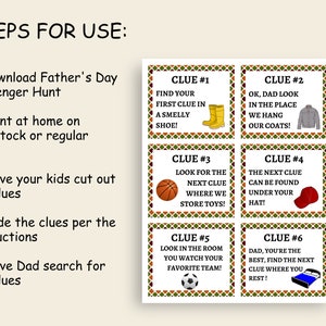 Father's Day Scavenger Hunt Father's Day Treasure Hunt Father's Day ...