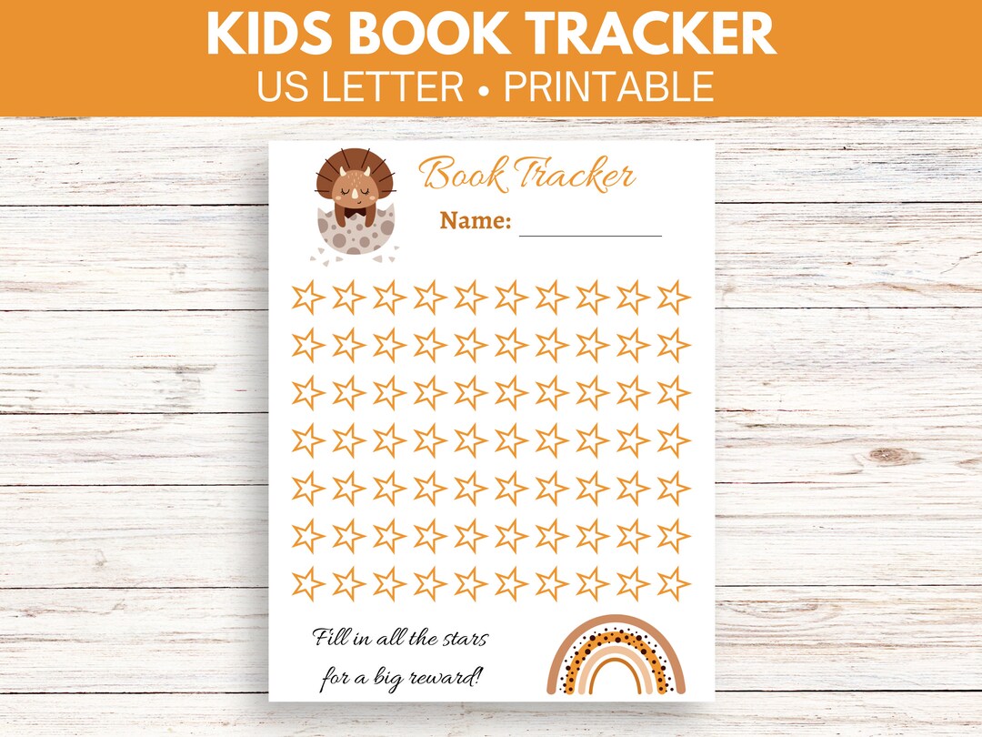 Cute Dinosaur Reading Tracker Printable Reading Log for Kids Summer ...