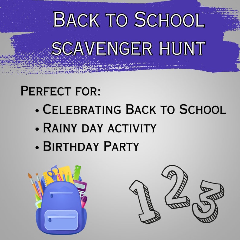 Back to School Scavenger Hunt Treasure Hunt for Kids School - Etsy
