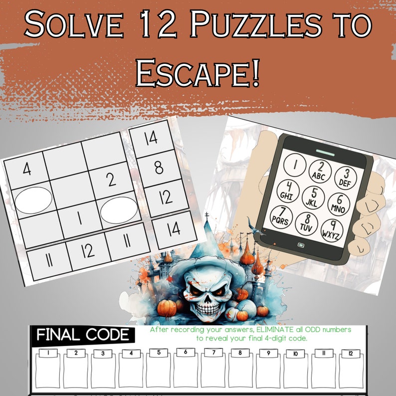 Escape Room Clowns Printable Scary Halloween Escape Room for Kids ...