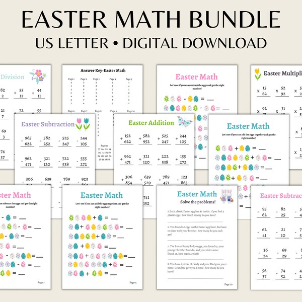 Math Worksheets - Etsy
