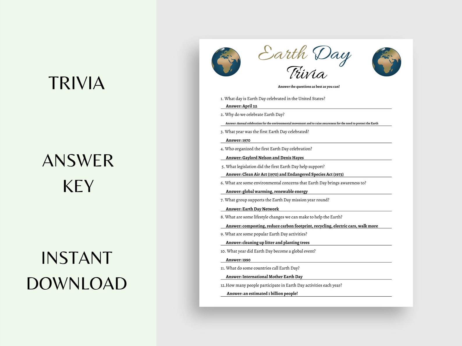 Earth Day Activities| Earth Day Printable| Earth Day Scavenger Hunt and ...