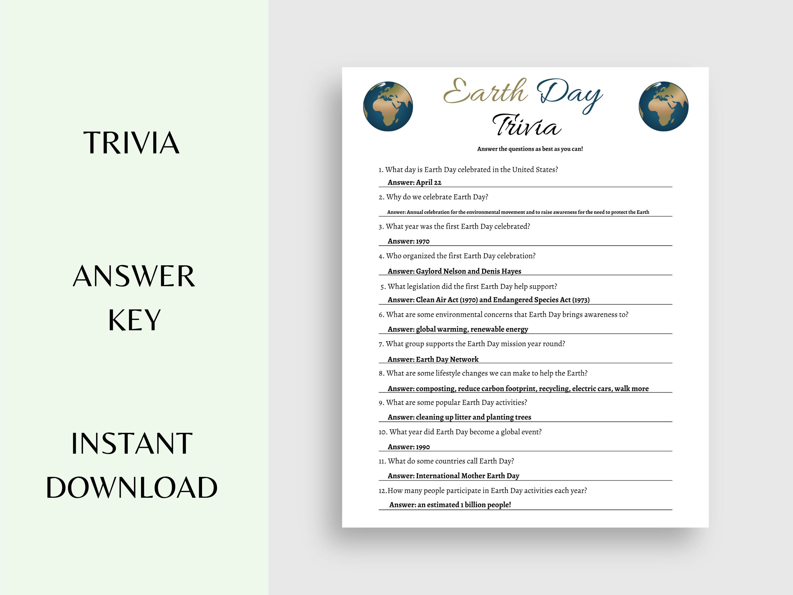 Earth Day Activities Earth Day Printable Earth Day Scavenger Hunt and ...
