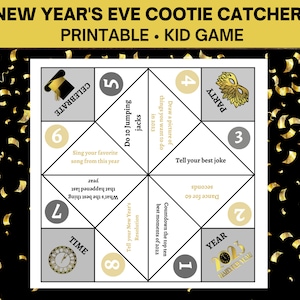 New Year's Eve Cootie Catcher Game | Printable Game for Kids| New Year ...