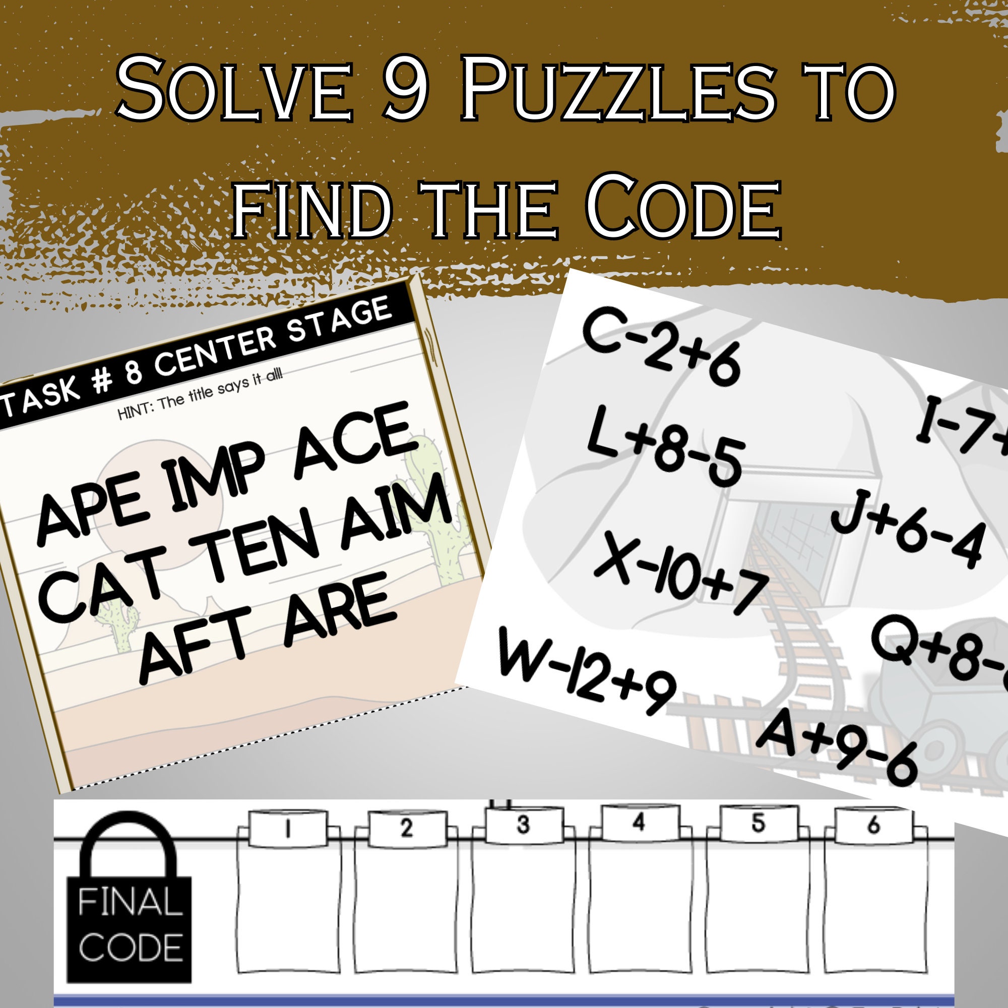 Western Escape Room| Escape Room for Kids| 9 Puzzle Escape Room Kit ...