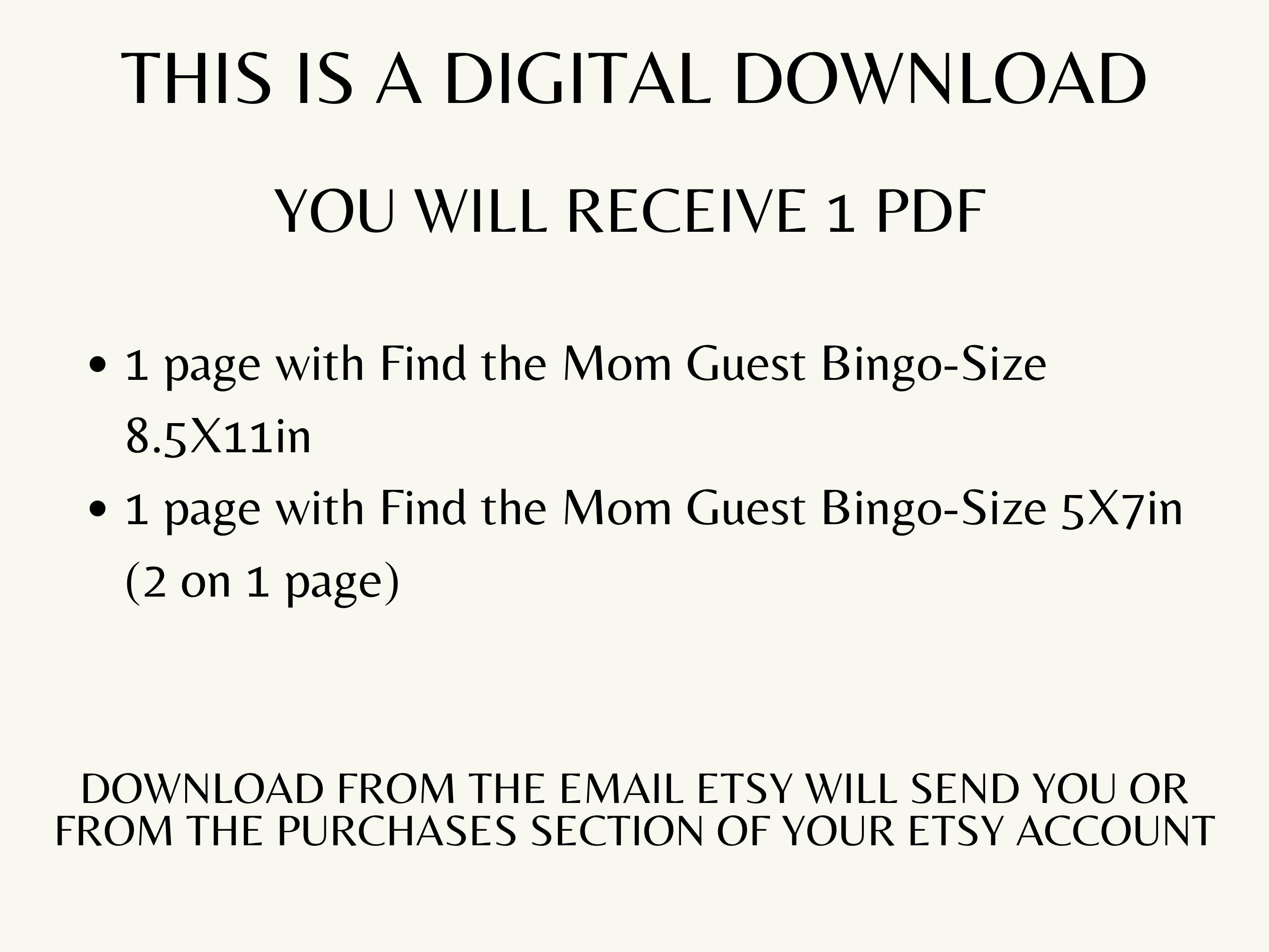 Find the Guest Bingo| Find the Mom Who Bingo| Mother's Day Bingo ...