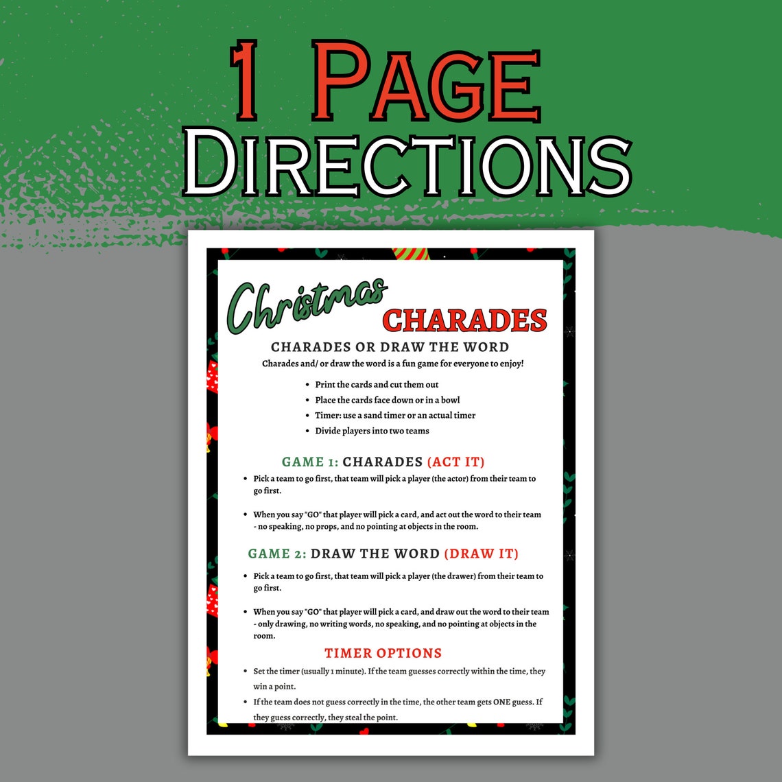 Christmas Charades| Christmas Charades for Families| Christmas Act It ...