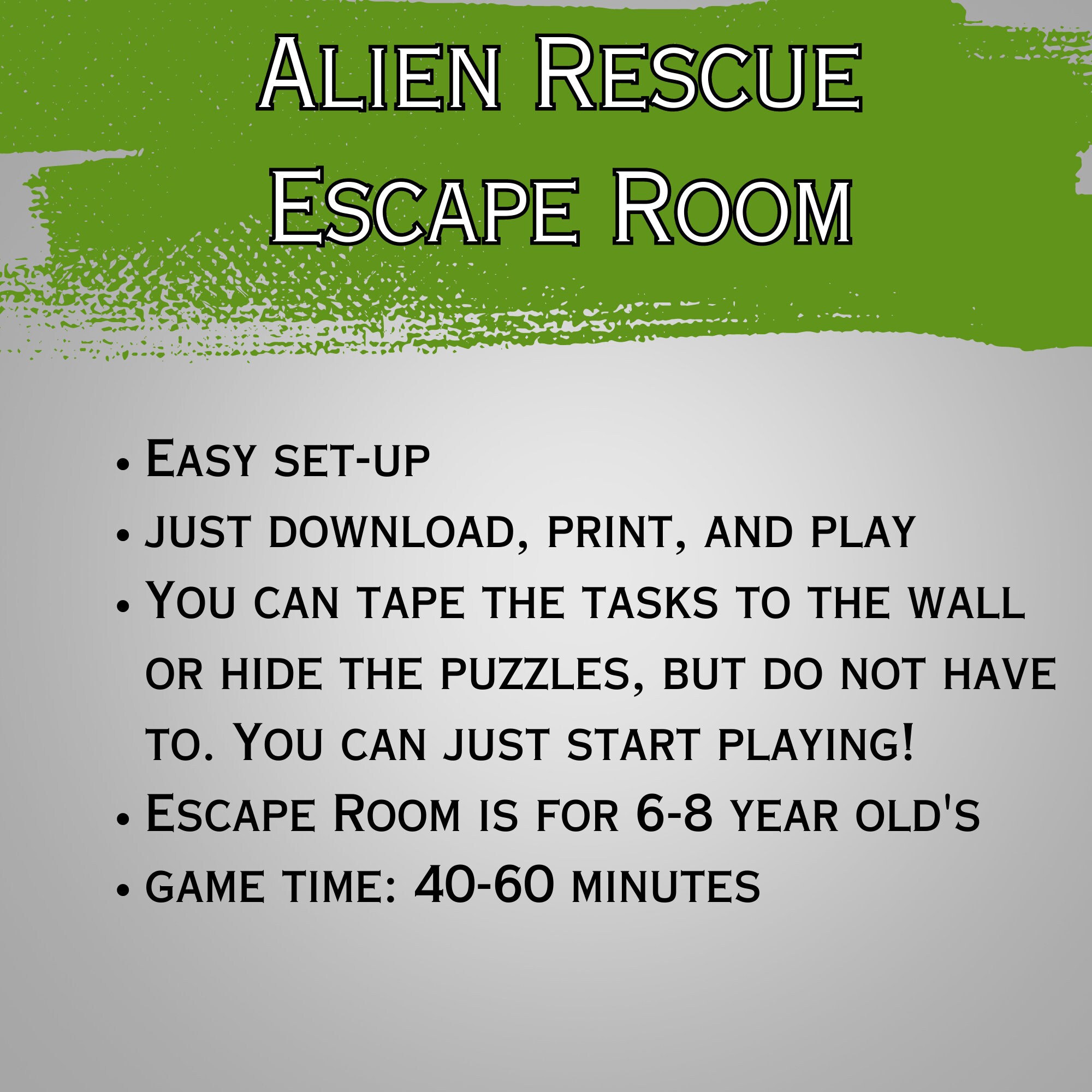 Alien Escape Room| Escape Room Kit Printable| Escape Room Kids| Secret ...