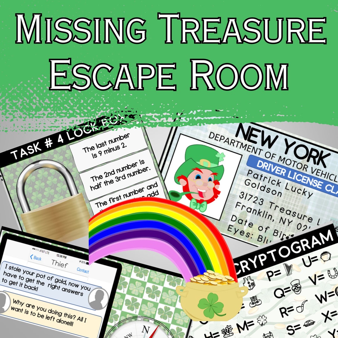 St. Patrick's Day Escape Room| Escape Room PDF| Escape Room for Kids 6 ...