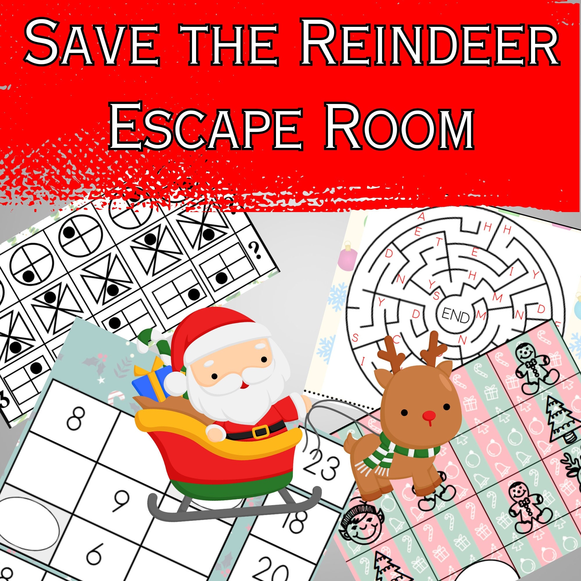 Christmas Escape Room Kids| Christmas Escape Room Kit| Printable Escape ...