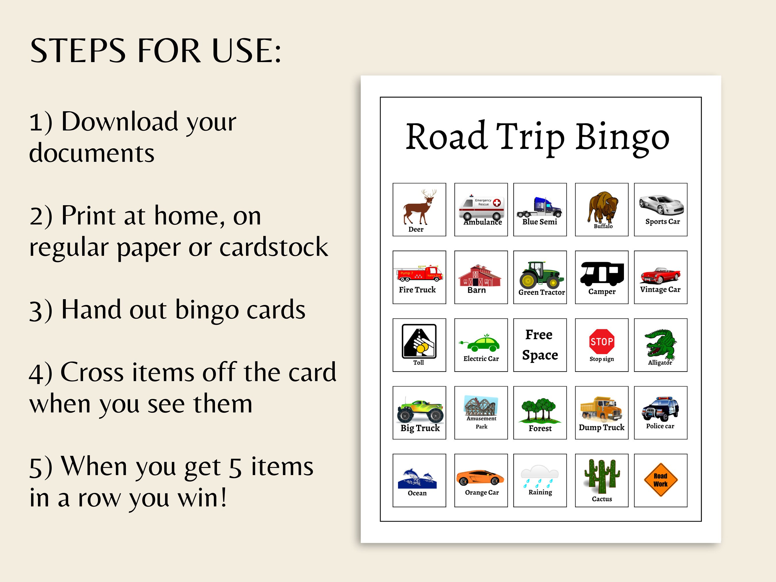 Road Trip Bingo Road Trip Games Road Trip Games Printable Family Road ...
