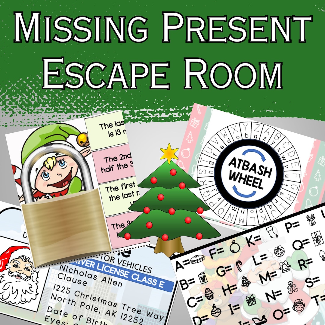 Christmas Escape Room Kids| Christmas Escape Room Kit| Printable Escape ...