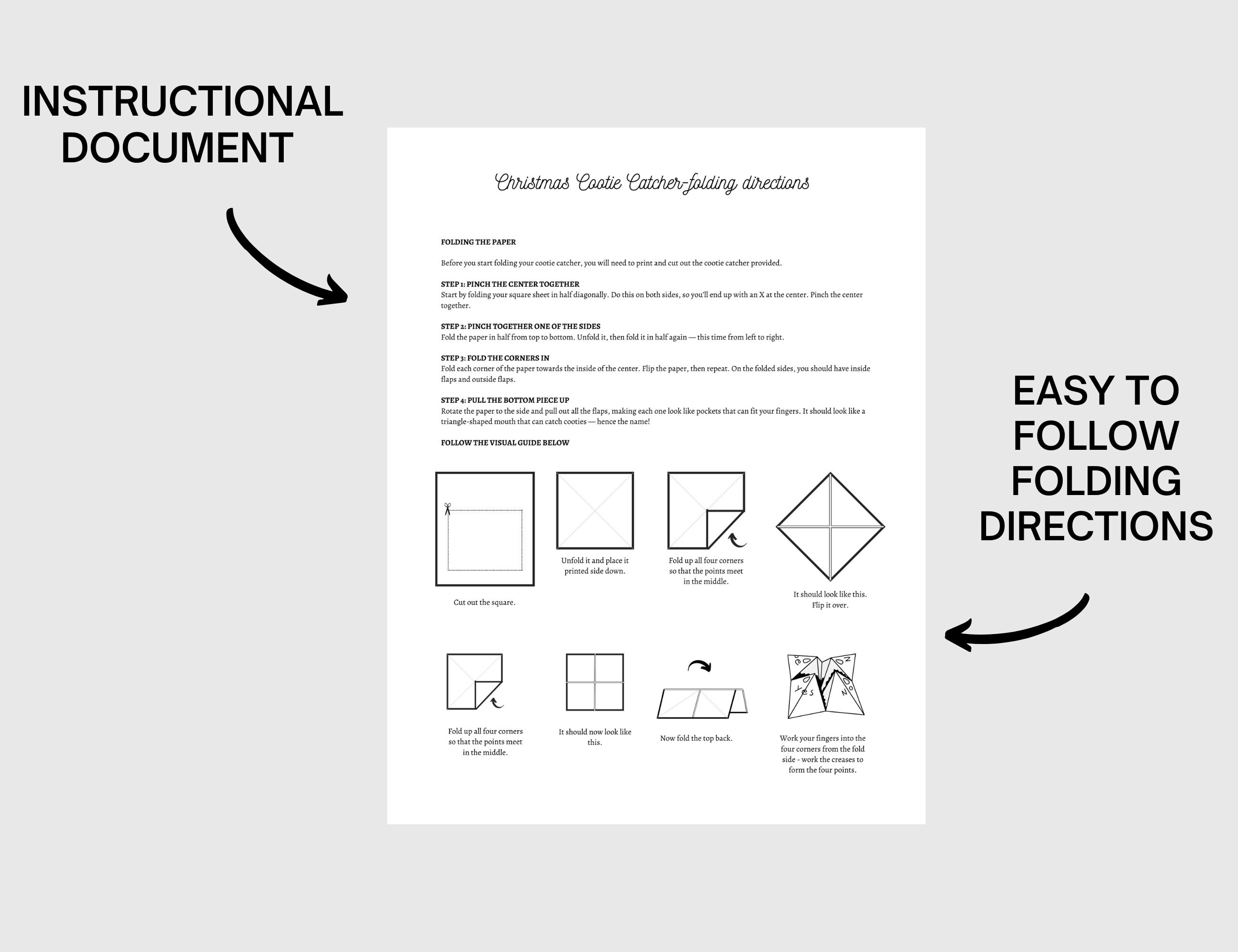 Printable Christmas Cootie Catcher Fortune Teller Activity - Etsy