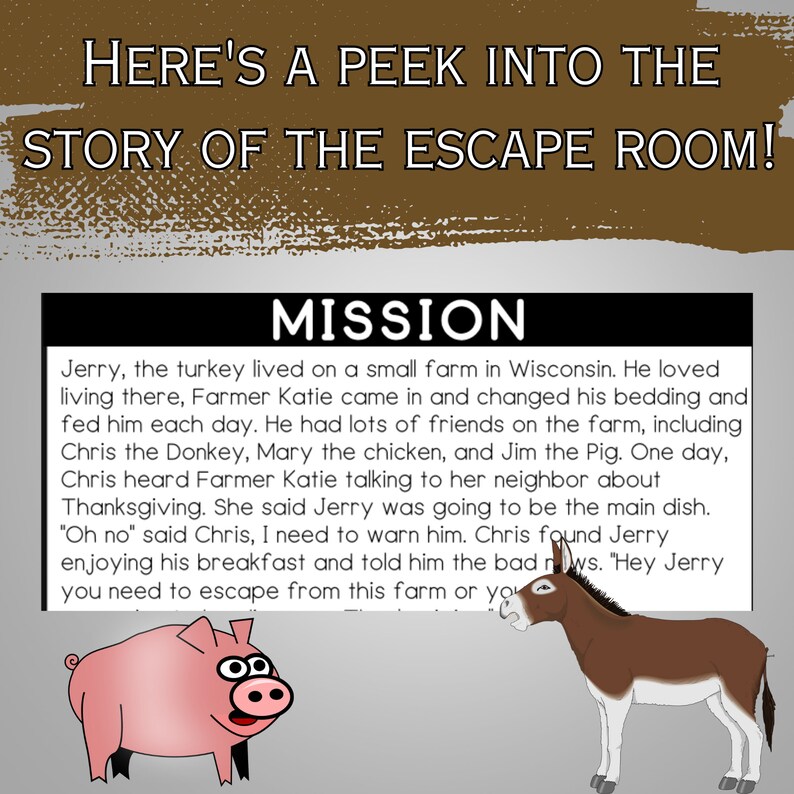Thanksgiving Escape Room| Kids Escape Room Fall| Save the Turkey Escape ...