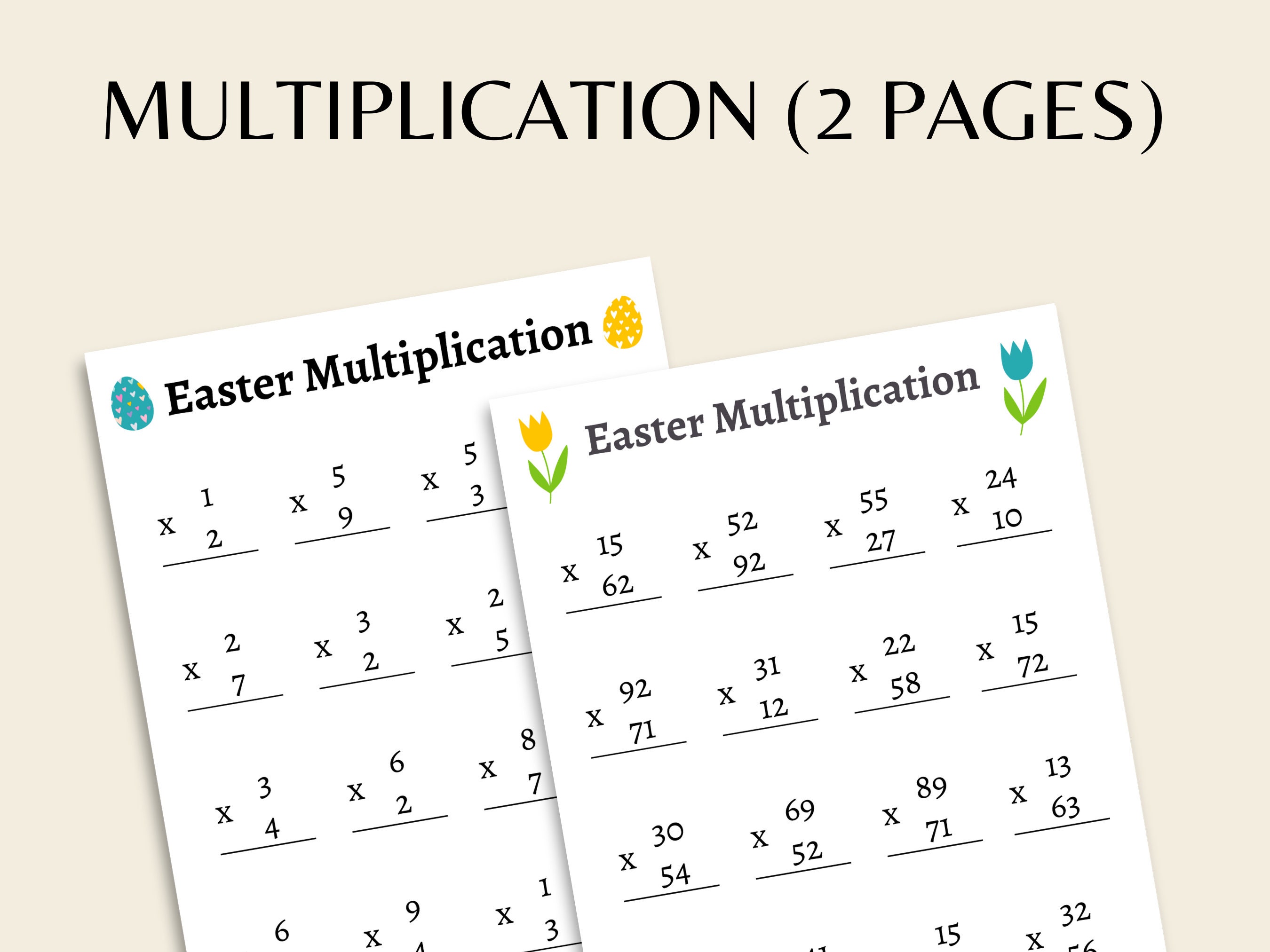 Easter Math Easter Math Worksheets for 5K to 2nd Grade Math Challenge ...