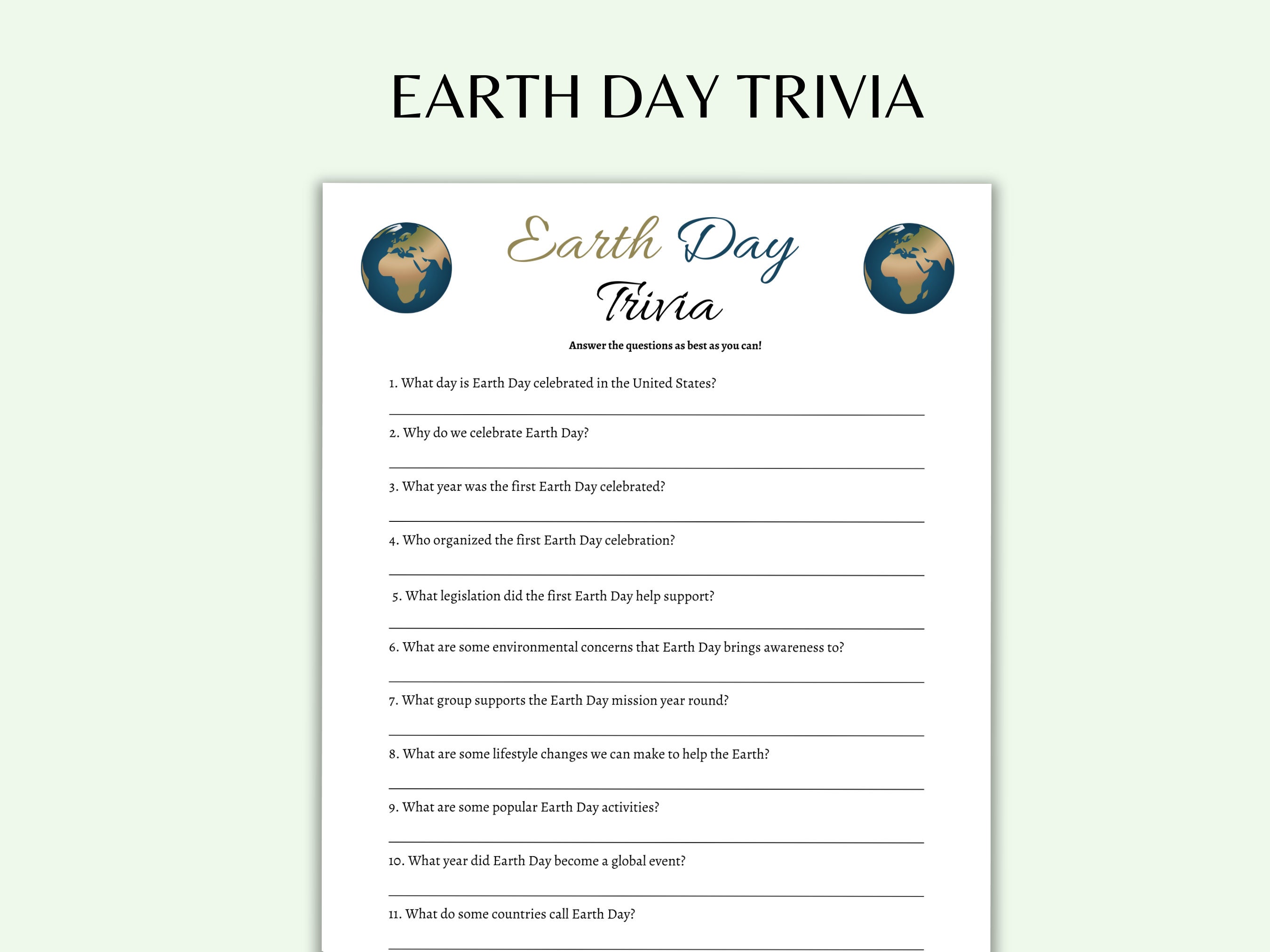 Earth Day Activities Earth Day Printable Earth Day Scavenger Hunt and ...