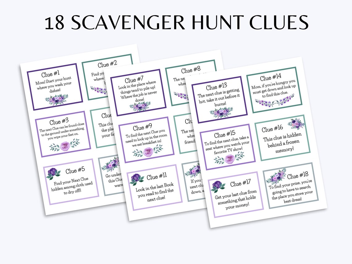 Mother's Day Scavenger Hunt Mother's Day Game Printable Mother's Day ...